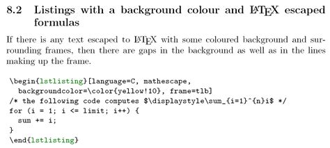 Listings Continuous Border With Math Markup Within Codealgorithm Markup Tex Latex Stack