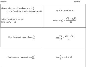 Apply Trig Identities Flashcards By Heidi Geyer TPT
