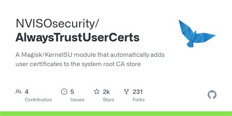 Releases NVISOsecurity AlwaysTrustUserCerts GitHub