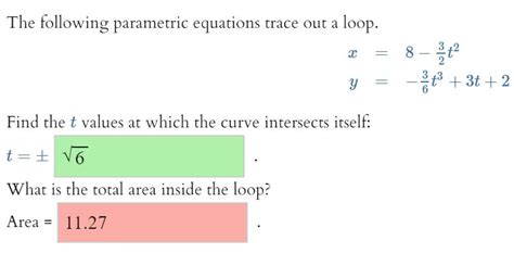 Solved The Following Parametric Equations Trace Out A Loop Chegg