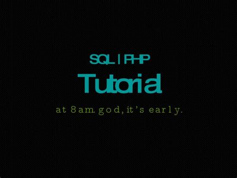 Sql Php Tutorial Ppt