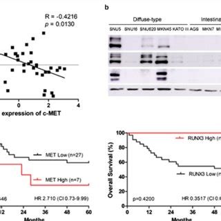 Correlation Between RUNX3 Levels And C MET Levels In Gastric Cancer