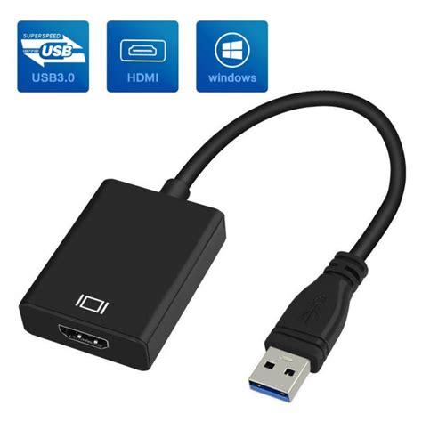 USB 3 0 Male To HDMI Female HD Converter Cable Adapter Black