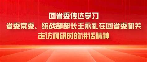 团省委传达学习省委常委、统战部部长王永礼在团省委机关走访调研时的讲话精神工作会议青年