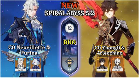 Abyss Duo C Neuvillette Furina X C Zhongli C Arlecchino Full Stars Genshin Impact