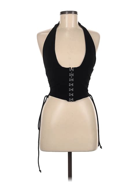 Fashion Nova Solid Black Halter Top Size M 0 Off Thredup