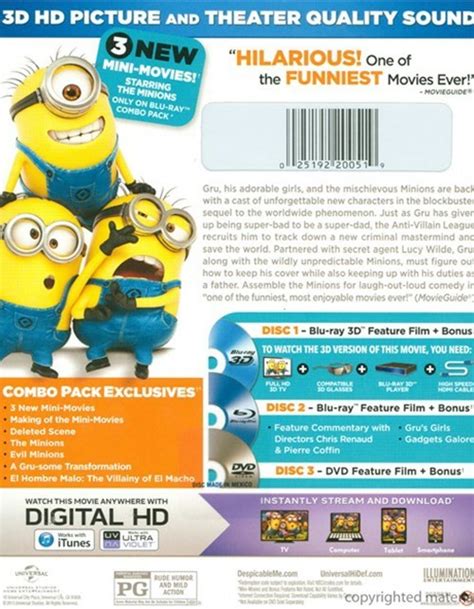 Despicable Me 2 3d Blu Ray 3d Blu Ray Dvd Ultraviolet Blu Ray