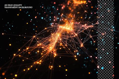 Premium PSD Particle Connection Network On Transparent Background