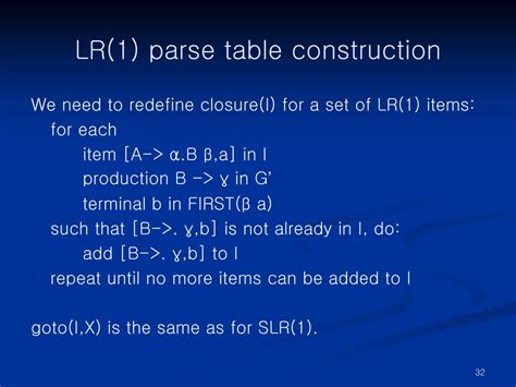 Ppt Lr Parsing Table Costruction Powerpoint Presentation Free