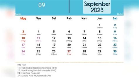 Kalender Jawa Besok 7 September 2023 Tanggalan Jawa Kamis Legi