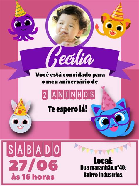 Convite de aniversário Bolofofos foto in
