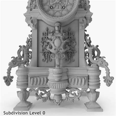 Antique Clock D Model Fbx Obj Max Free D