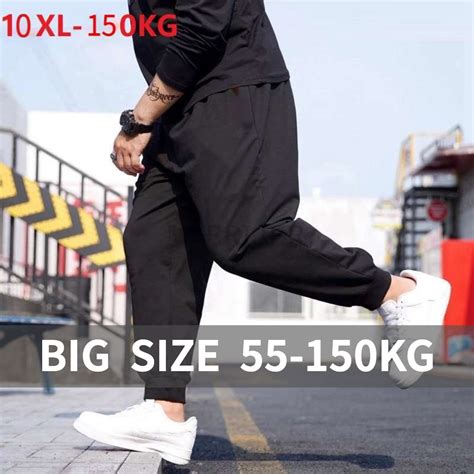 Oversize 10xl Men Sport Plus Size Sweatpants Loose Fitting Elasticity