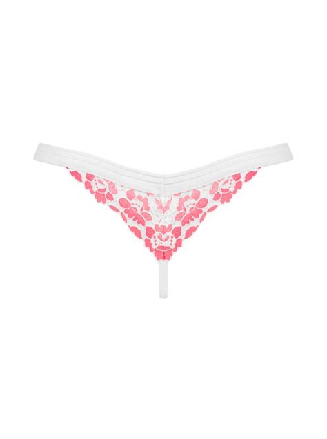 Obsessive Lingerie Bloomys Perizoma In Pizzo Floreale Rosa