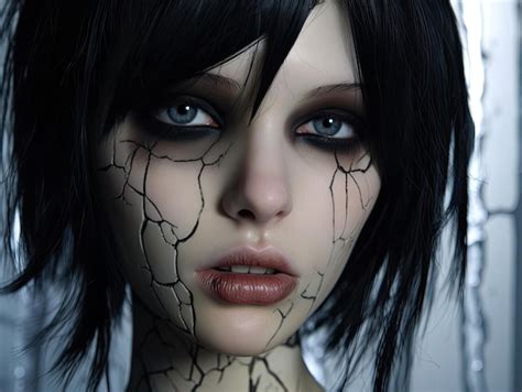Premium Ai Image A Woman With Cracked Skin