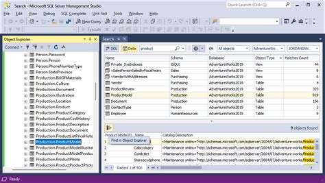 Navigate To An Object In The Object Explorer