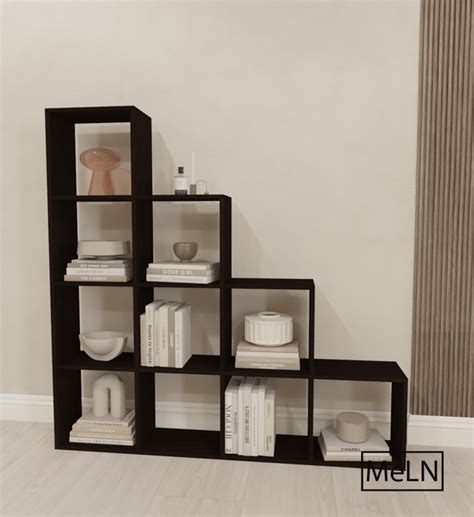 Полка для книг стеллаж для дома на 10 ячеек Bonittopurple Венге темный Gp 8v купить онлайн