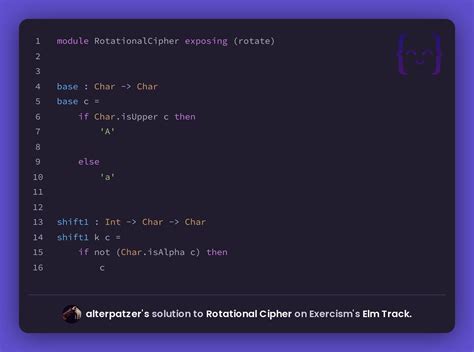 alterpatzer s solution for rotational cipher in elm on exercism