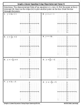 Slope Intercept Form Exercises