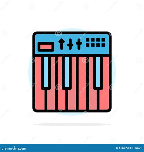 Controller Hardware Keyboard Midi Music Abstract Circle Background Flat Color Icon Stock