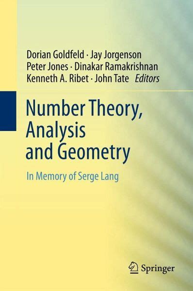 Number Theory Analysis And Geometry Fachbuch Bücher De