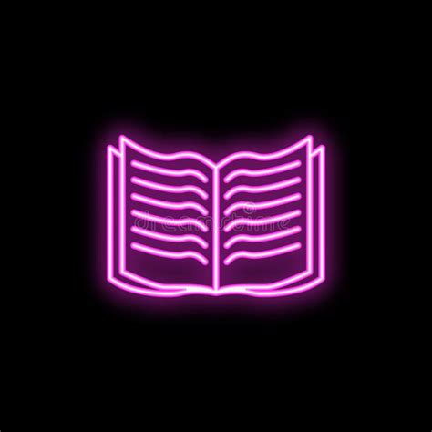 Open Book Neon Icon Simple Thin Line Outline Vector Of Education