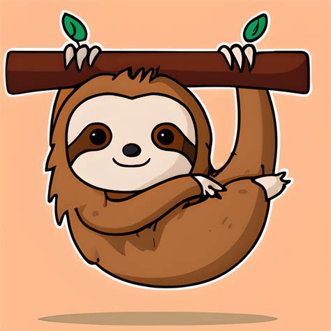 Cute Sloth Cartoon Kawaii Chibi Graphic · Creative Fabrica