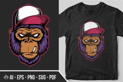 Gorilla Cigarette Vector Illustration Graphic By Andypp · Creative Fabrica