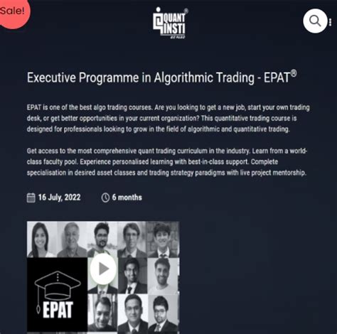 Executive Programme In Algorithmic Trading Forexstoreea Net