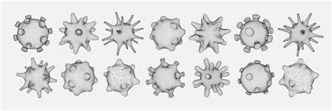 Premium Vector Set Of Different Viral Cells Novel Coronavirus Ncov Virus Covid Ncp