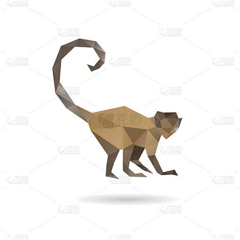 猴子抽象孤立在白色背景上