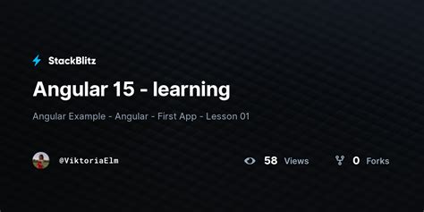 Angular 15 Learning StackBlitz