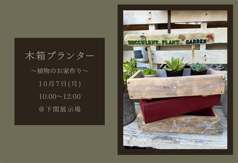 木箱プランター ～花のお家作り～＠下関支店 イベント情報｜安成工務店の見学会・展示場・相談会