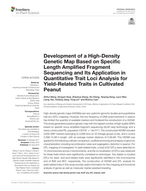 Pdf Development Of A High Density Genetic Map Based On Specific Length Amplified Fragment