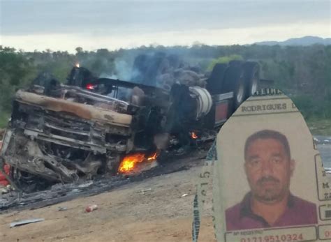 Homem morre carbonizado em caminhão que capotou e incendiou no