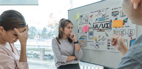 Group Of Asian Ux Developer And Ui Designer Serious Brainstorming About