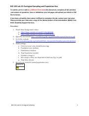 Ecological Sampling And Population Size In BIO 102 Lab Course Hero