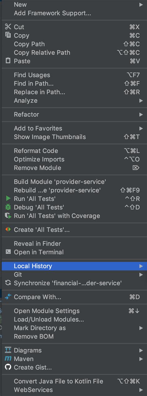 Intellij Idea How Do I Undo My Last Discard Of 2 Uncommitted Files