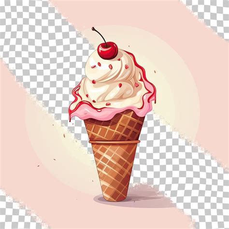 Premium Psd Ice Cream Cone Illustration Toppled