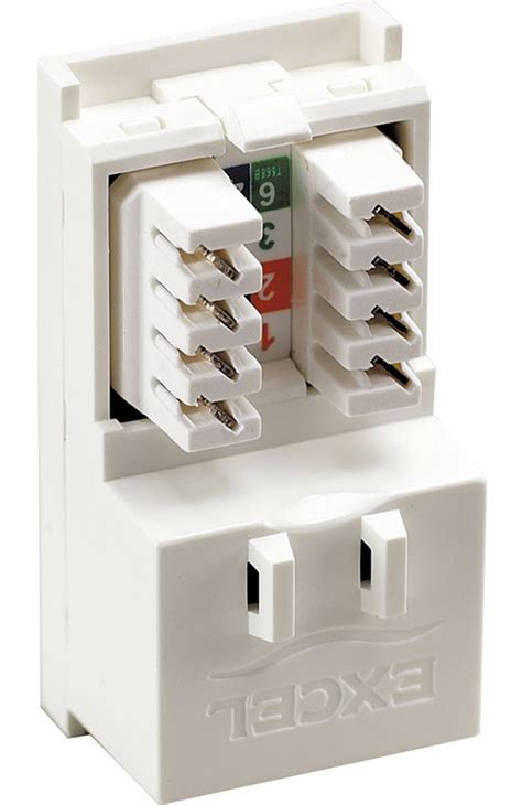 Buy Excel Office Cat6 Utp Unscreened Low Profile Rj45 Euro Module White 100 276 Comms Express