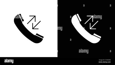 Incoming Outgoing Calls Icon Linear Logo Mark Set Collection In Black