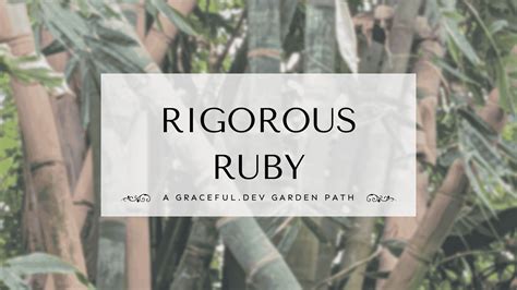 Rigorous Ruby Graceful Dev