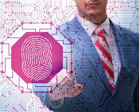 Biometrics Security Access Concept With Fingerprint Stock Image Image