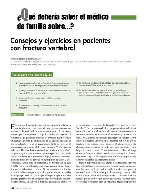 PDF Consejos Y Ejercicios En Pacientes Con Fractura Vertebral
