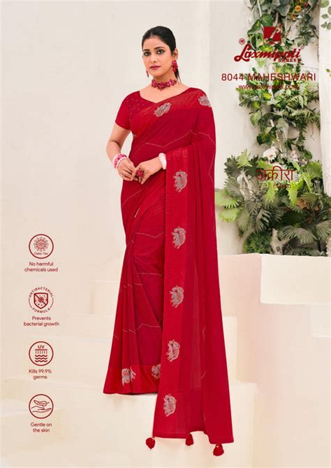 Laxmipati Akira 8044 Red Georgette Saree Sanskar