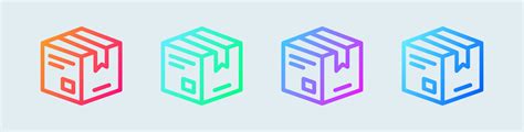 Package Line Icon In Gradient Colors Shipping Box Signs Vector Illustration 10941400 Vector