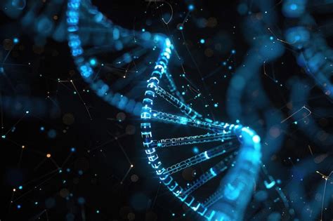 Premium Photo Dark Blue Digital Background With Big Data Code DNA