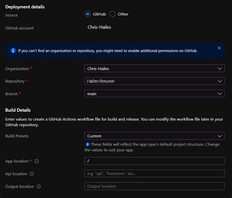 Azure Static Web App With Github Actions