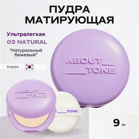 ABOUT TONE Пудра для лица матирующая компактная Blur Powder Pact 03 ...