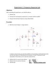 Frequency Response Lab Measure Calculate Plot Course Hero